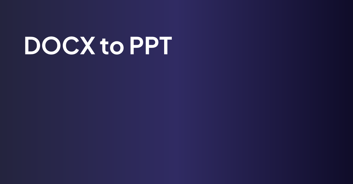 AI-Powered DOCX to PPT Converter – Instant & Free Online Tool